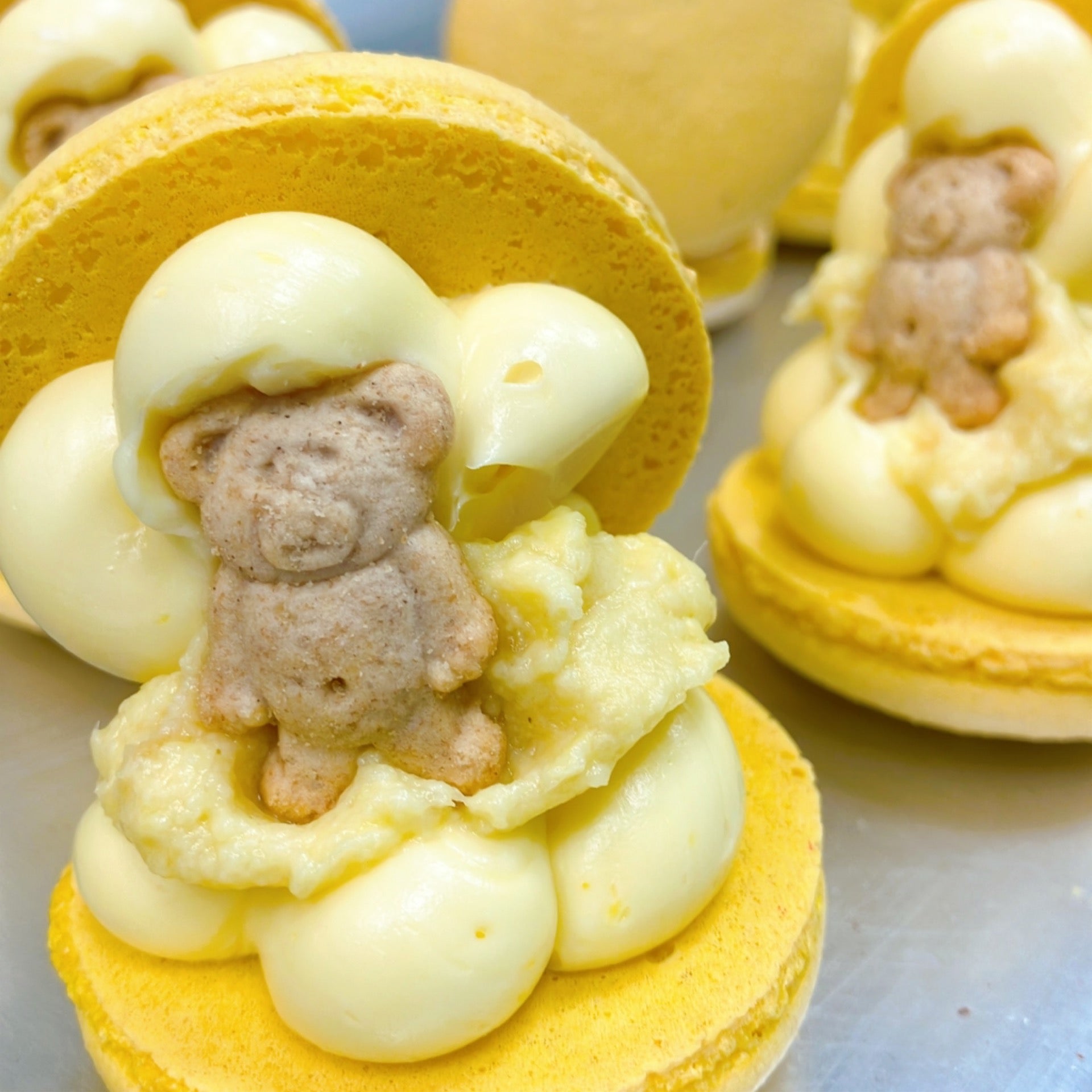 durian macaron | oh honey macaron